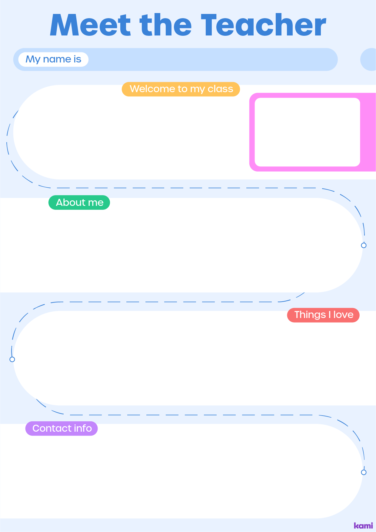 8 Editable Meet the Teacher Templates - Kami