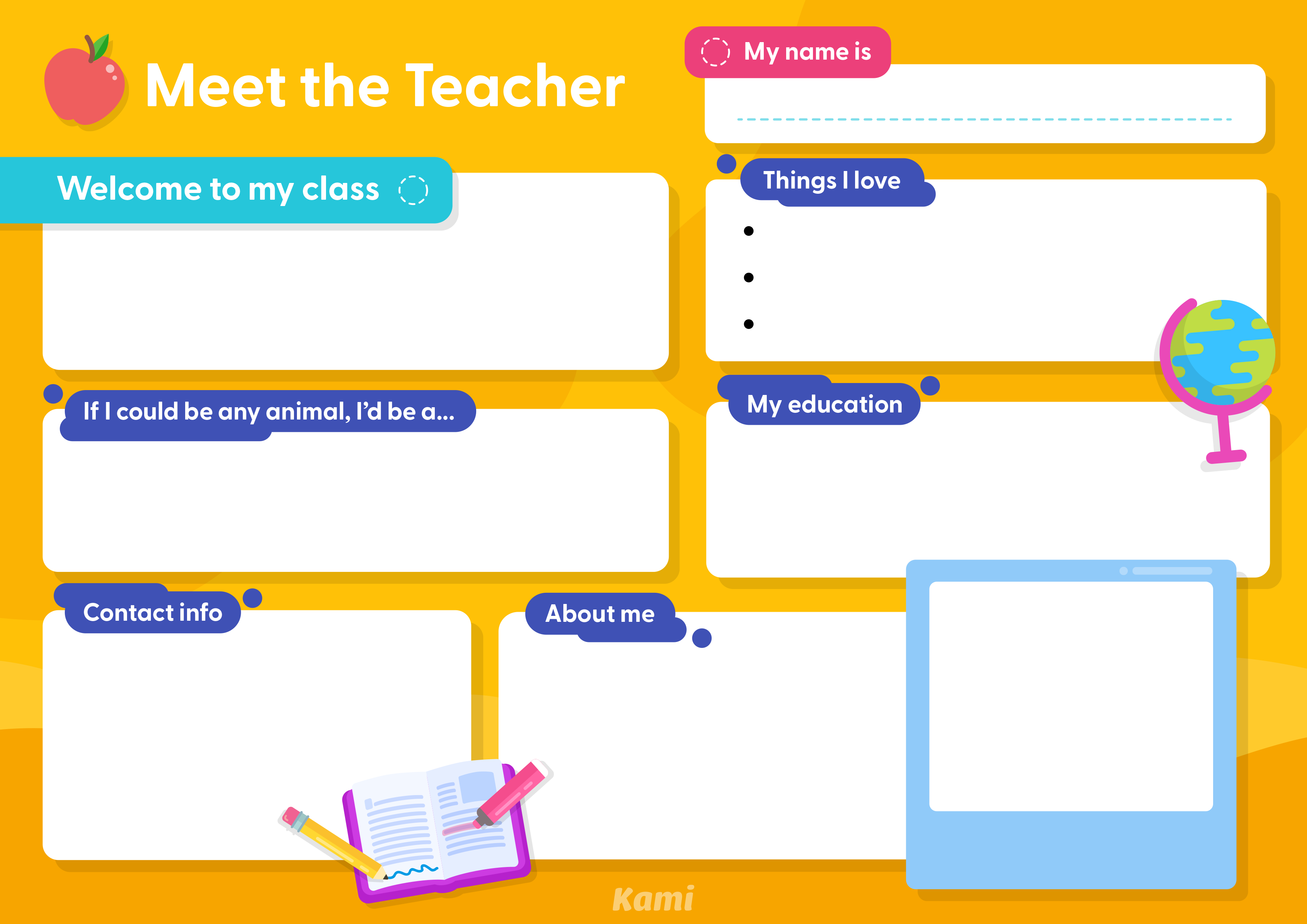 8 Editable Meet the Teacher Templates | Kami Classroom | Kami