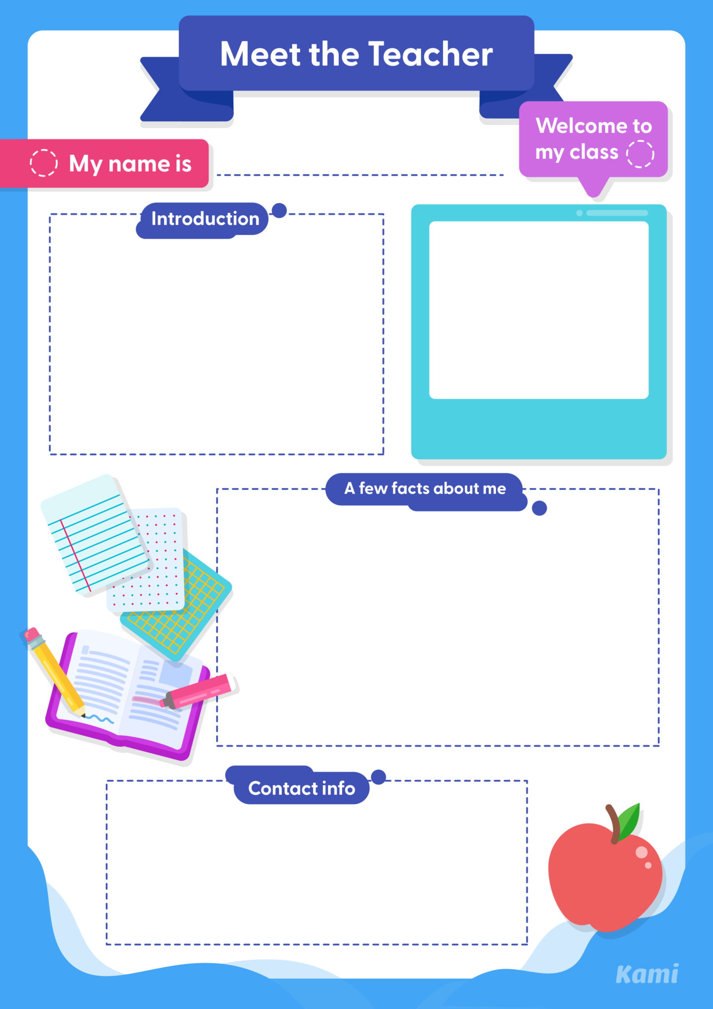 8 Editable Meet the Teacher Templates | Kami Classroom - Kami