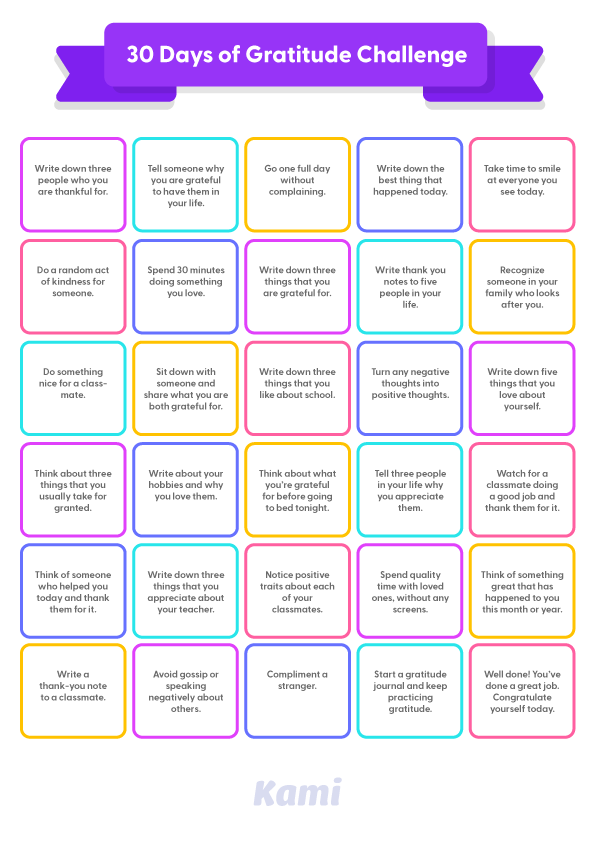 Gratitude Journal for Kids | Kami Resources - Kami